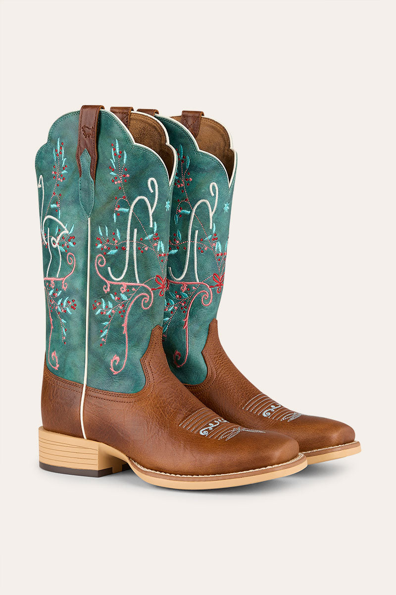 Alivail Womens Boot - Brown / Green – Ringers Western