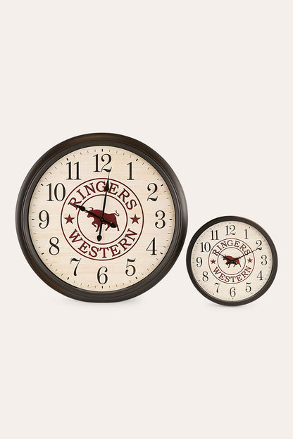 On Time Is Late 16" Wall Clock - Antique – Ringers Western