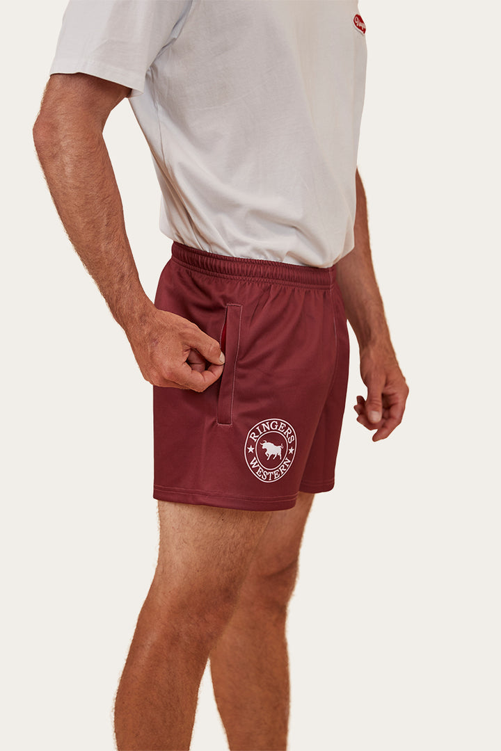 Ringers Mens Footy Short - Burgundy