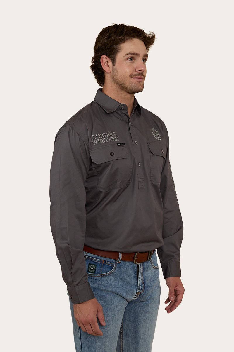 Hawkeye Mens Half Button Work Shirt - Magnum/Ultimate Grey – Ringers ...