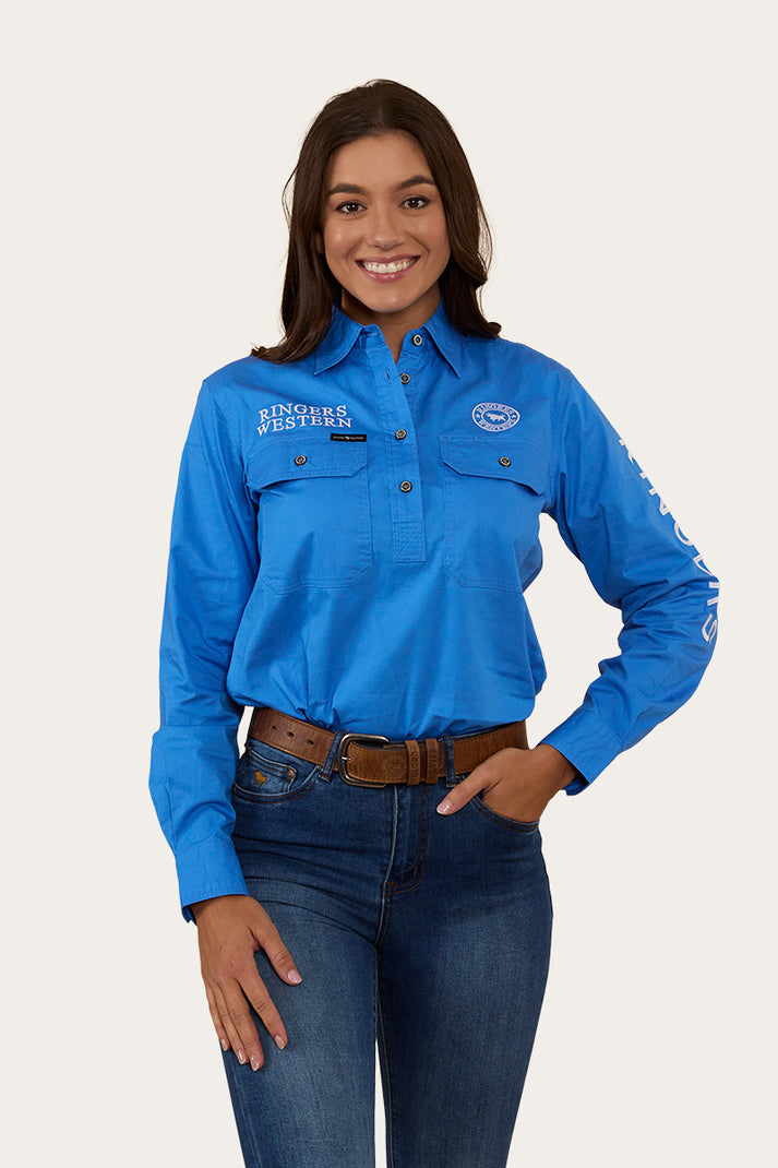 Signature Jillaroo Womens Half Button Work Shirt - Blue – Ringers Western
