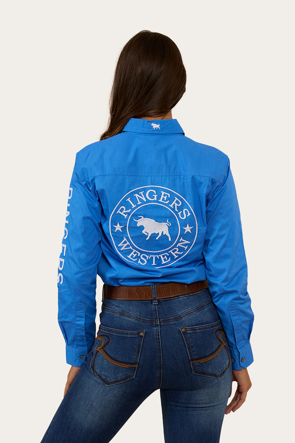 Signature Jillaroo Womens Half Button Work Shirt - Blue – Ringers Western