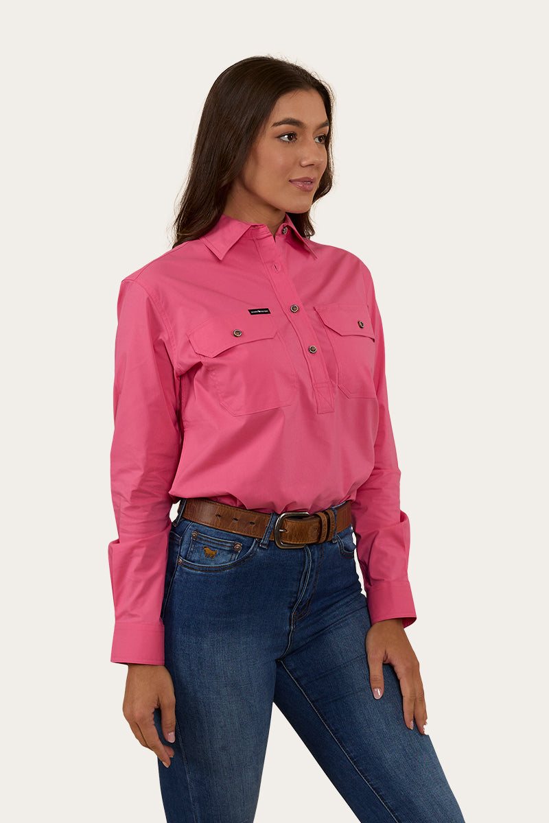 Pentecost River Womens Half Button Coolmax Work Shirt - Melon – Ringers Western