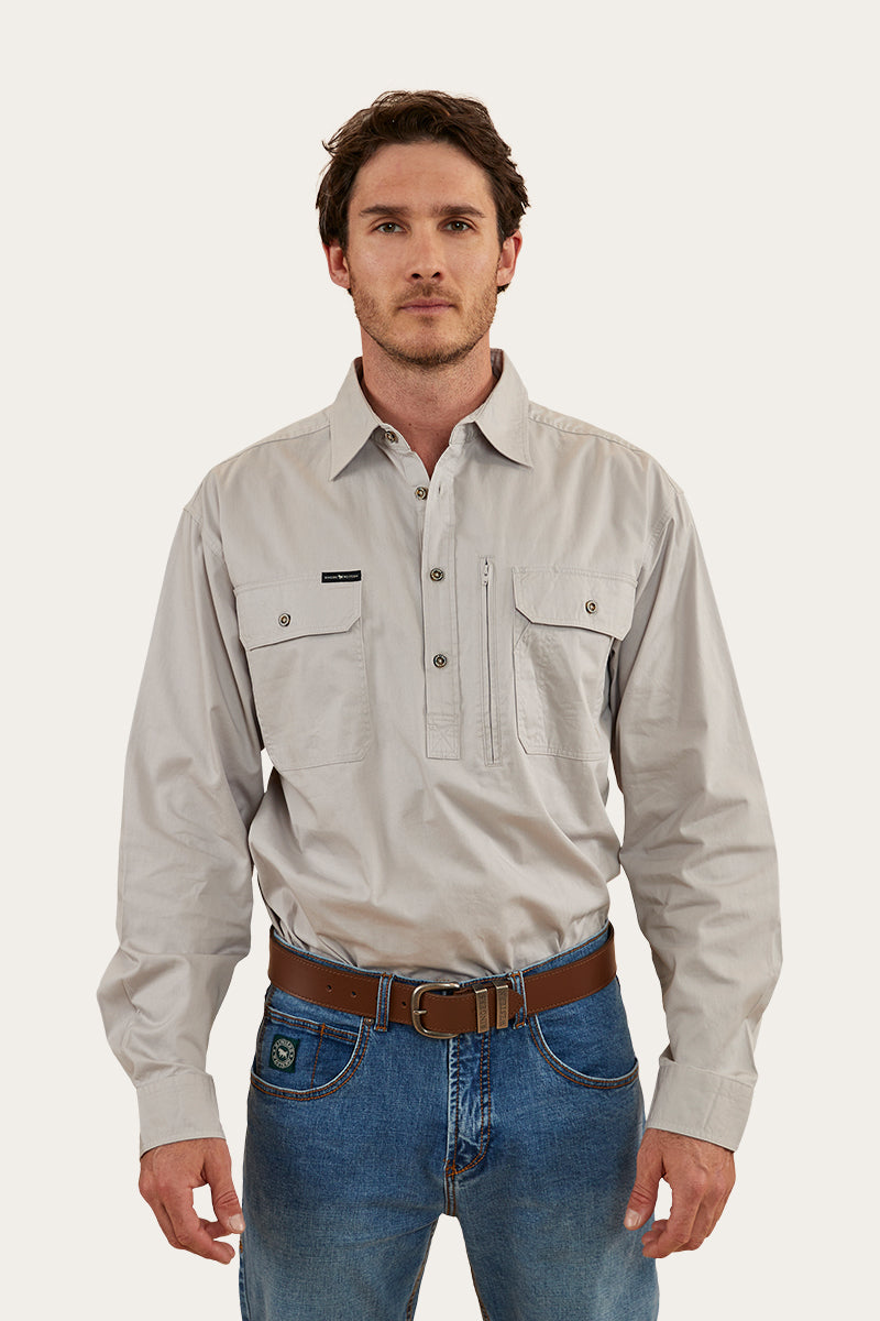 Tempest Mens Half Button Work Shirt - Beige – Ringers Western