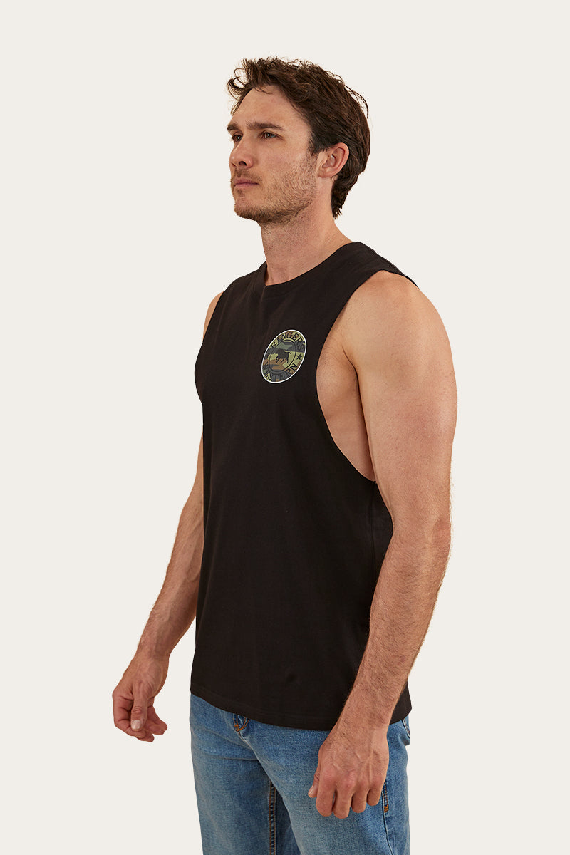 Signature Bull Mens Muscle Tank - Black/Camo – Ringers Western