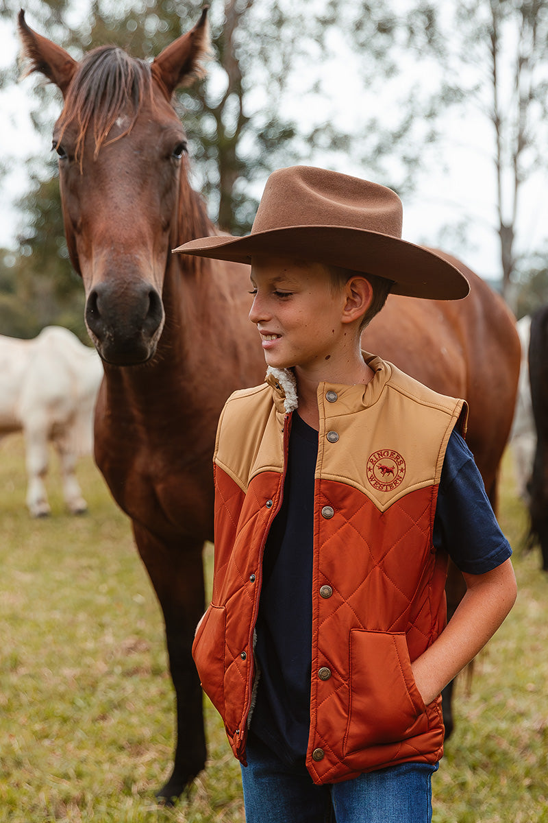 Kynuna Kids Puffer Vest - Tobacco / Tan – Ringers Western
