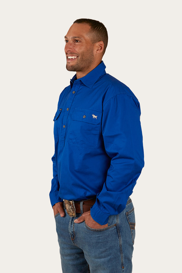 King River Half Button Work Shirt - Royal Blue – Ringers Western