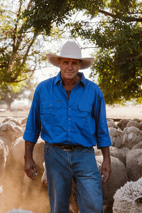 King River Mens Full Button Work Shirt - Royal Blue – Ringers Western