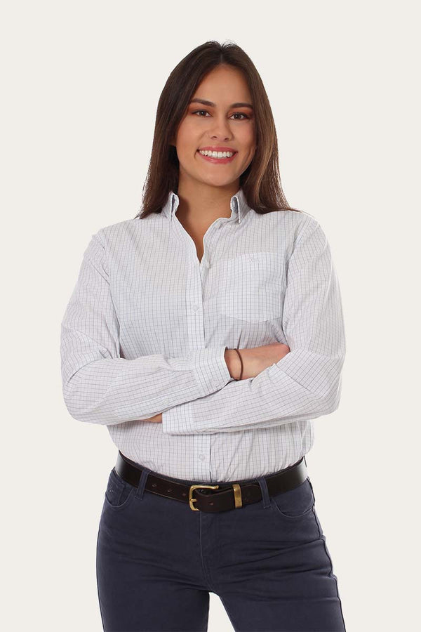 Territory Womens Check Dress Shirt - White/Blue – Ringers Western