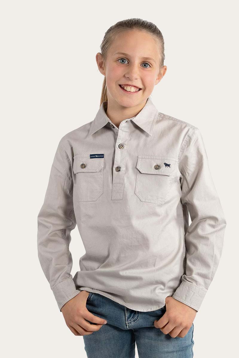 Ord River Kids Half Button Work Shirt - Beige – Ringers Western