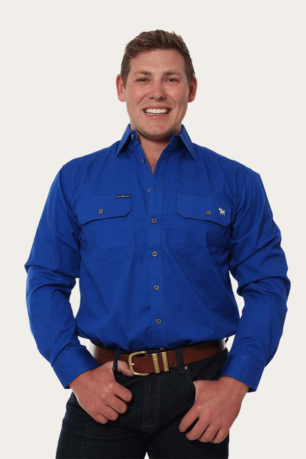King River Mens Full Button Work Shirt - Royal Blue – Ringers Western